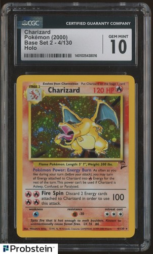 2000 Pokemon Charizard Base Set 2 Holo Rare #4 CGC 10 GEM MINT | eBay