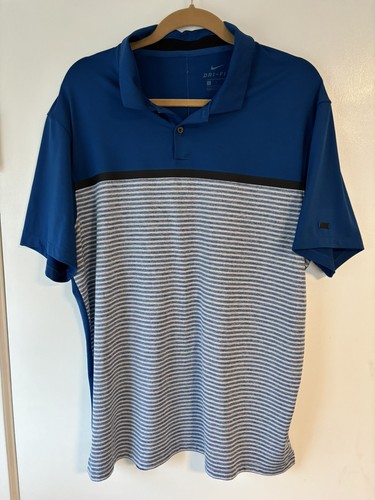 2019 Tiger Woods TW Vapor Golf Polo Shirt BV1320-431 Large Blue | eBay
