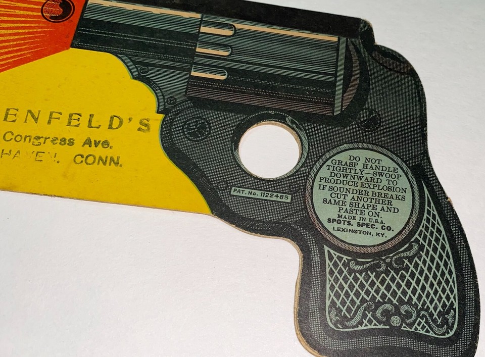 Rare Antique American Sundial Shoes Advertising "Bang Gun" Revolver ...