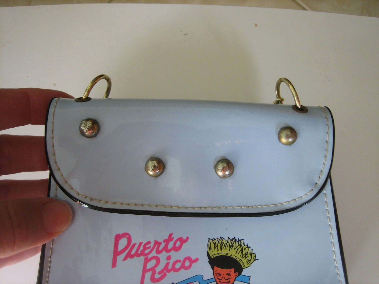 VNTG Puerto Rico EL MORRO Girl's Child BLUE Handbag Purse 5"x5.5"x 1 ...