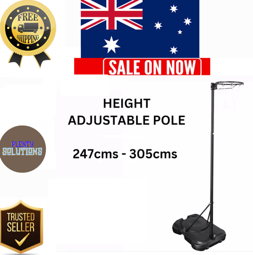 Netball Ring ACTION SPORTS™ Portable Adjustable Height Hoop Stand Kids ...