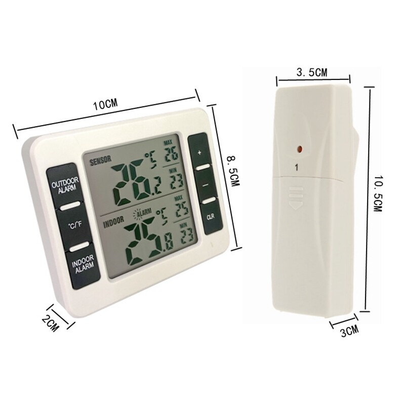 1X( Refrigerator Digital Freezer Temperature Monitor with 2 Sensors ...