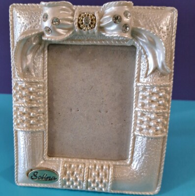 White 5" x 4" Rhinestone Frame Holds 3 X 2 " inside photo | eBay