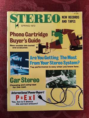 Rare STEREO Magazine Spring 1972 Phono Cartridges Car Stereos Stereo ...