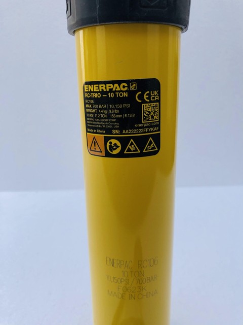 Enerpac RC106 Single-Acting Hydraulic Cylinder with 10 Ton Capacity for ...