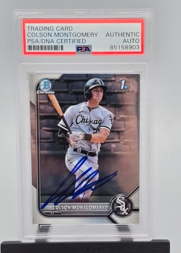 COLSON MONTGOMERY Signed 2022 1st Bowman Chrome Card #BCP-71 White Sox ...