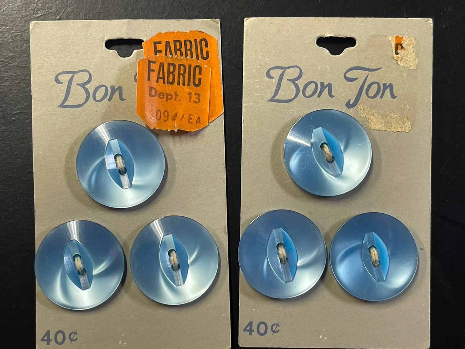 6 Vintage Buttons Bon Ton baby blue fish eye 34 (7/8) | eBay