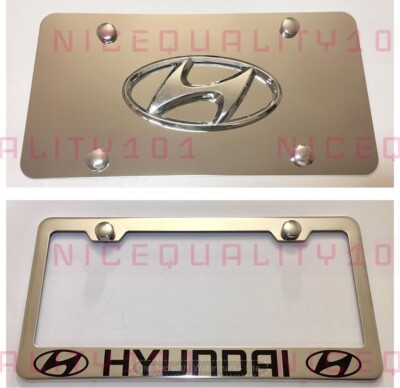 Elantra Sonata Palisade Stainless Steel License Frame W/ Front Plate ...