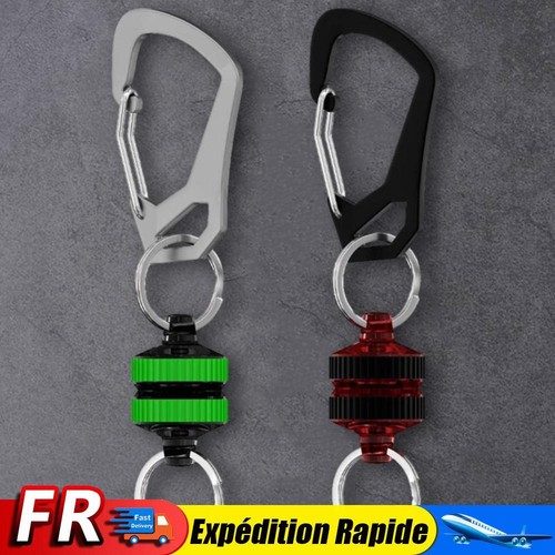 Fly Fishing Net Retractor with Carabiner Clip Magnet Buckle Fishing ...