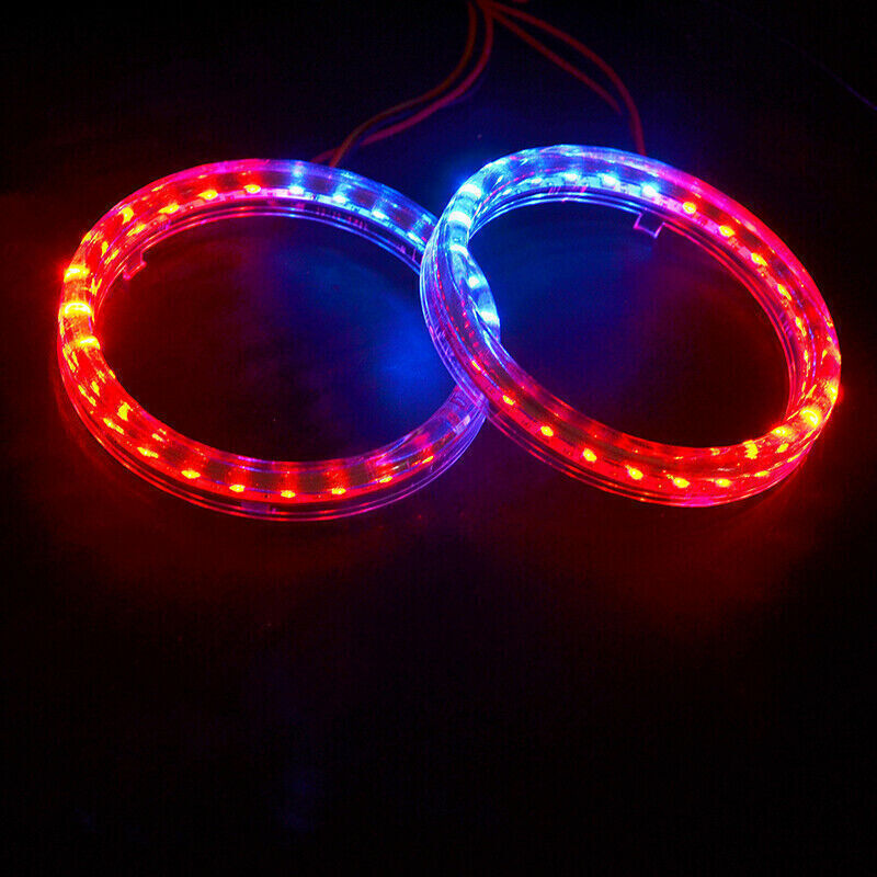 2X RGB 80MM LED Light Guide Angel Eyes Halo Rings for Car Headlight ...