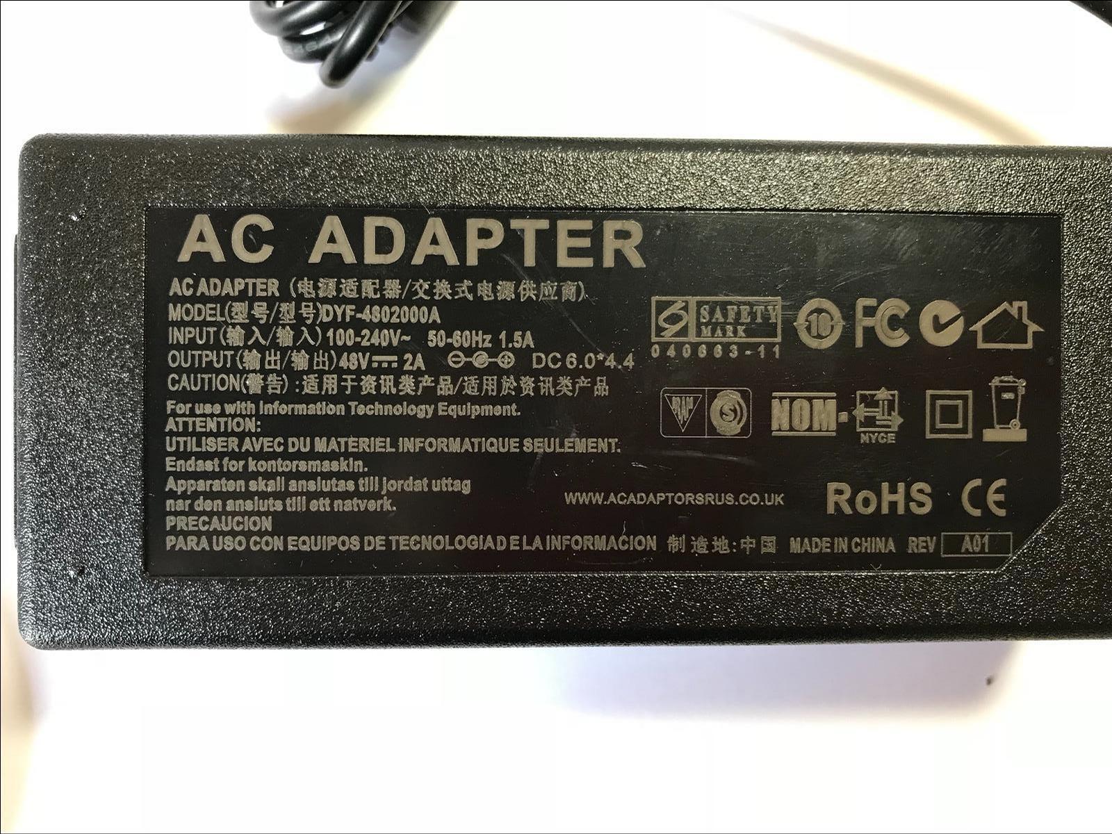 Replacement for 48.0V 2.0A Switching Adapter ADS-110DL-52-1 480096G ...