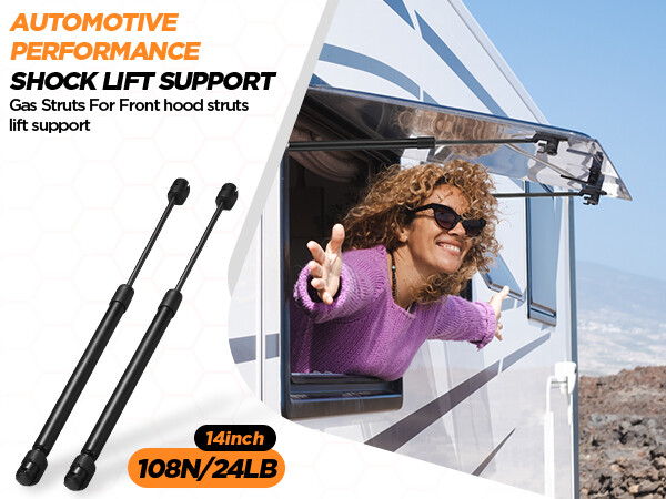 14 Inch 24 Lbs Gas Shocks Struts for Leer Camper Shell Truck Topper ...