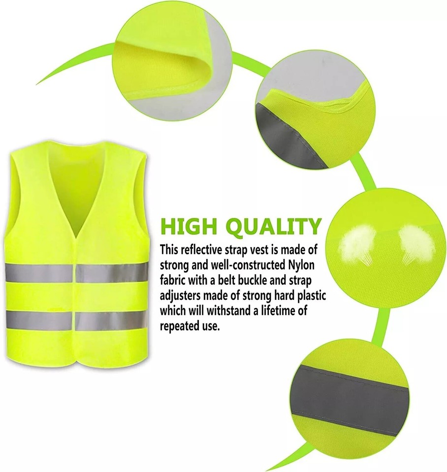 Hi Viz Vest High Vis Safety | YELLOW ORANGE | EN471 Waistcoat ...
