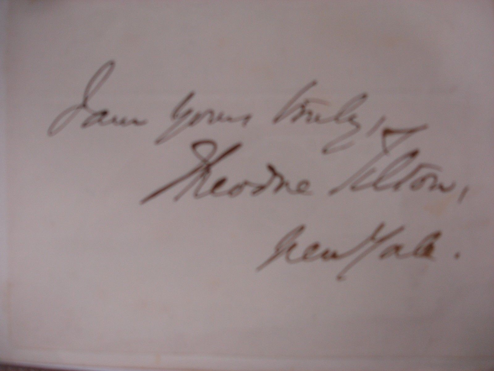 Theodore Tilton Undated Cut Signature - Bible | eBay