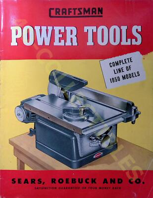 Vintage Craftsman Power Tools Catalog Sears Roebuck 1950 Models Catalog ...