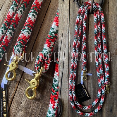 10ft ‘CHRISTMAS’ Sport Rope Reins Red/White/Green BNWT - Horse ...