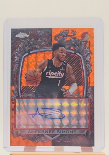 2025 Topps Chrome Basketball Anfernee Simons lot auto/25, red geo/5 ...