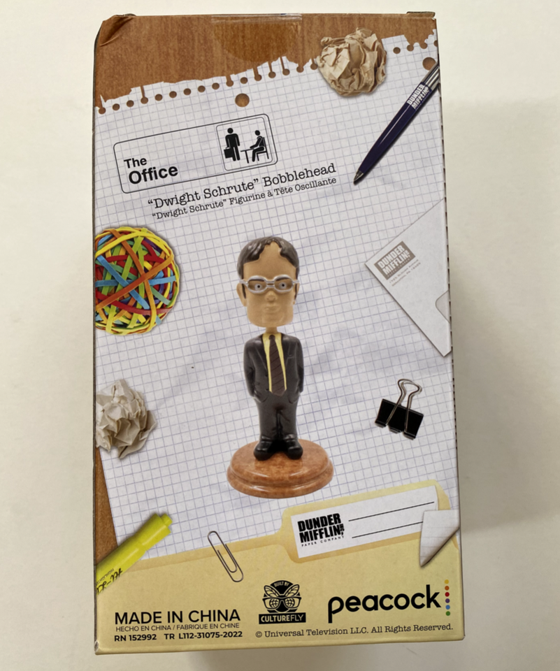 The Office Dwight Schrute Bobblehead Figure Collectible Peacock New In ...