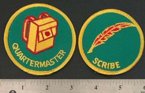 NOS QUARTERMASTER & SCRIBE Boy Scout Position PATCHES BSA Scouting ...