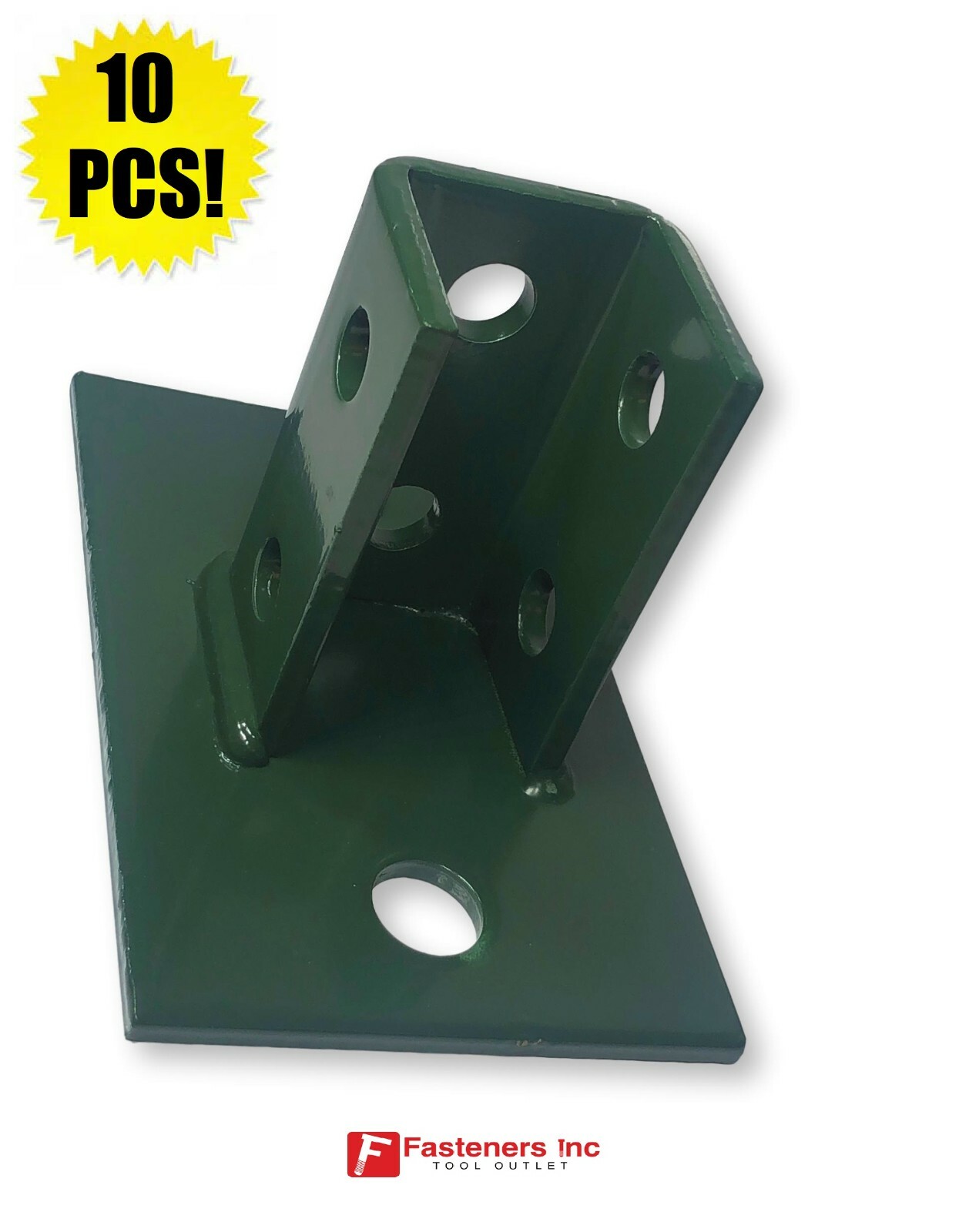 (QTY 10) Post Base Mount 1-5/8" Unistrut / B-Line Channel GREEN P2942 ...
