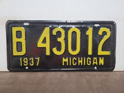 1937 Michigan NICE Repainted License Plate Tag. | eBay