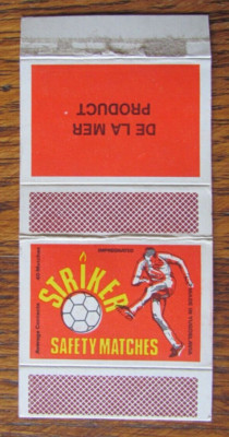 SOCCER MATCHBOOK COVER: STRIKER SAFETY MATCHES YUGOSLAVIA EMPTY ...
