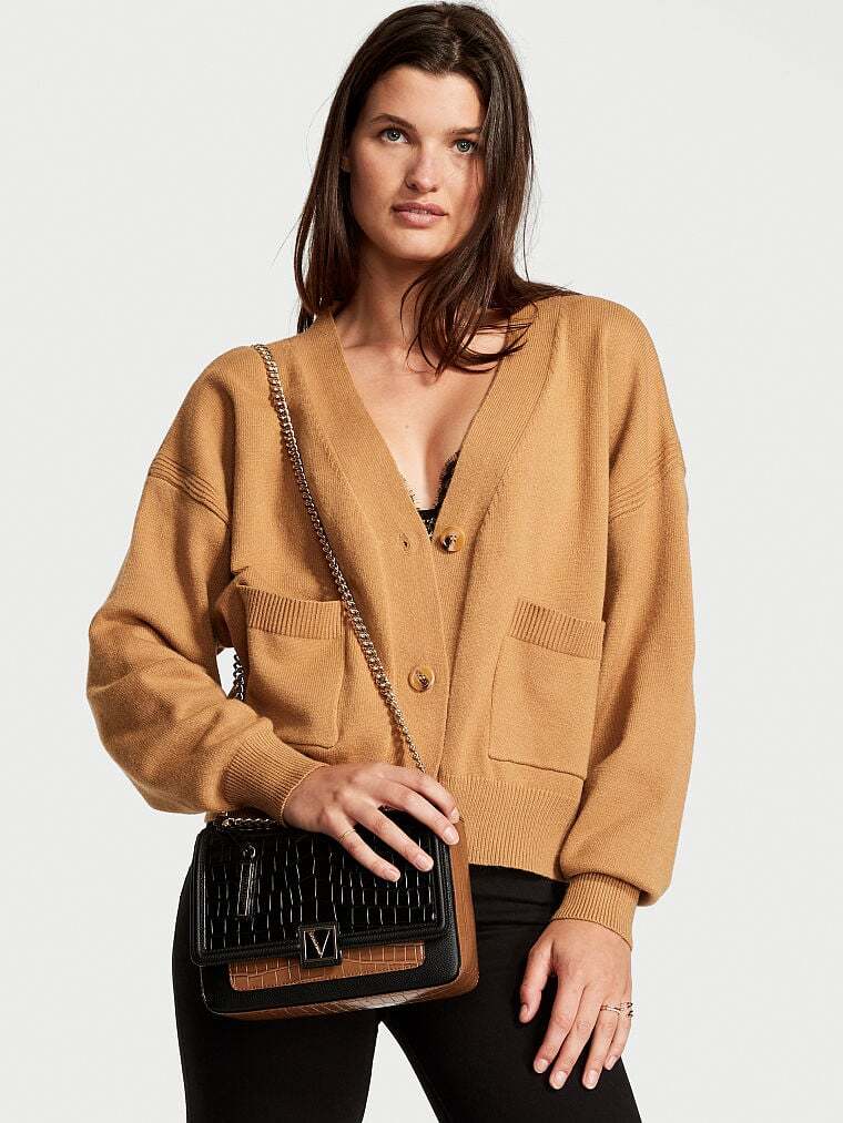 Victoria's Secret Medium Crossbody Shoulder Bag V logo Pastel/Croc ...