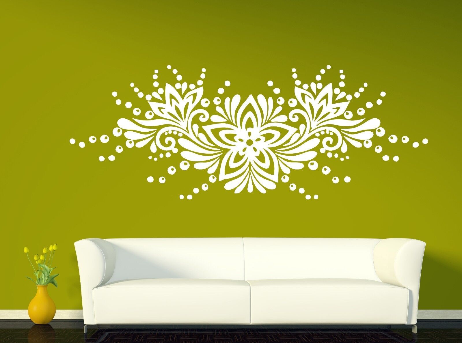 Wall Vinyl Sticker Decal Ornament Floral Pattern Flower Bud Drops (n306 ...