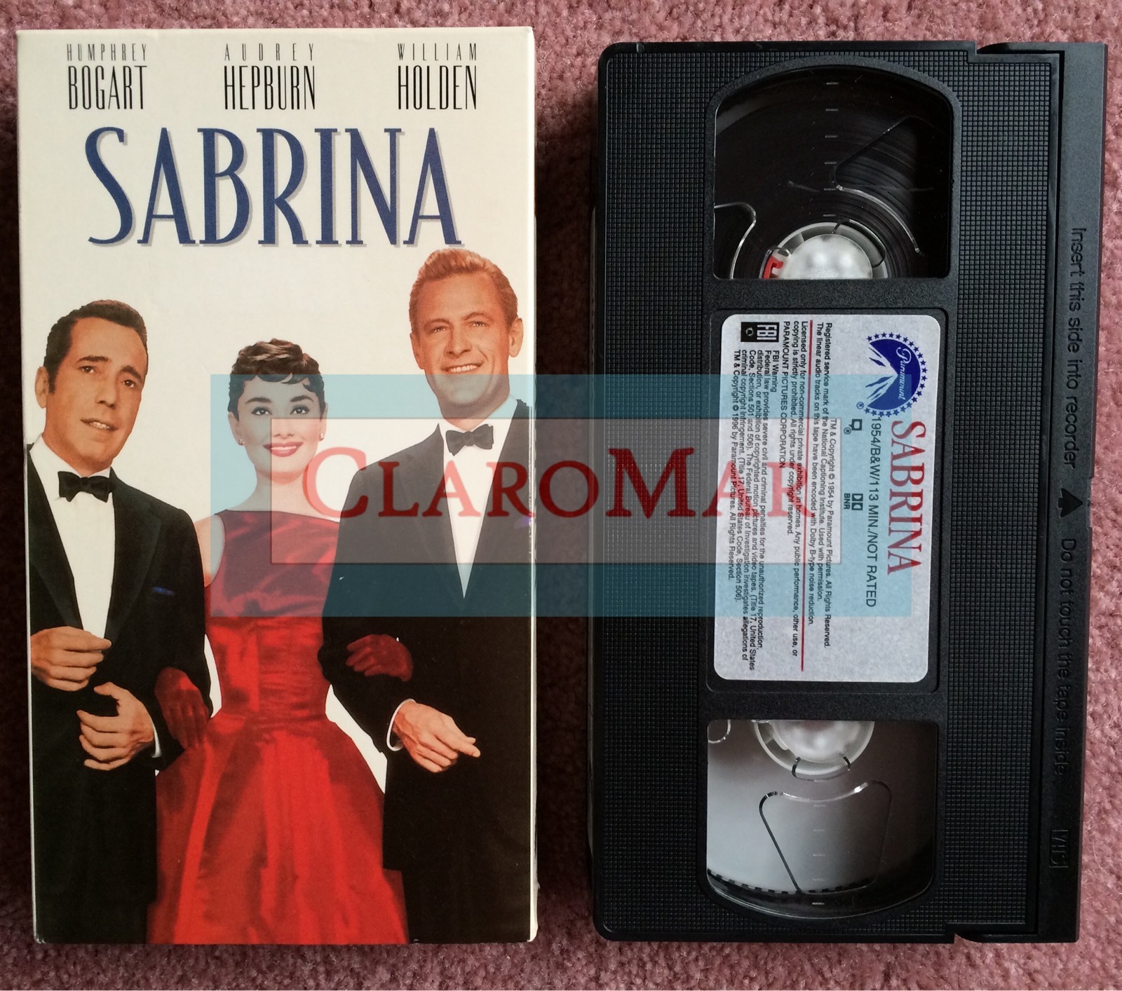 ☀️ Sabrina VHS Humphrey Bogart Audrey Hepburn William Holden MINT ...