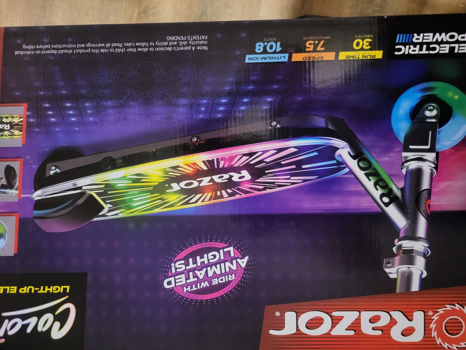 Razor Color Rave 80W Kick Electric Scooter - Black 845423024949 | eBay