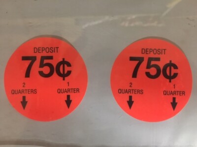 Original .75 75 cent PRICE DECAL STICKER Capsule Vending Machine ...