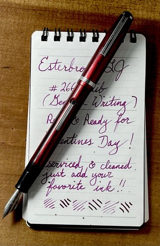 Esterbrook LJ SERVICED Marbled Red fountain pen, #2668 Nib, Ready To ...