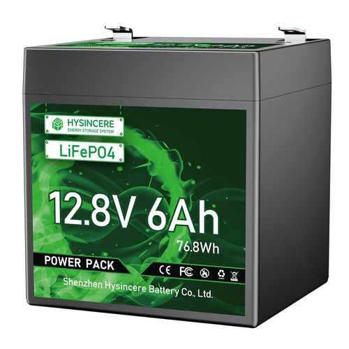 12V 6Ah LiFePO4 Deep Battery, Built-in 10A BMS, 3000+ Deep Cycles&Built ...