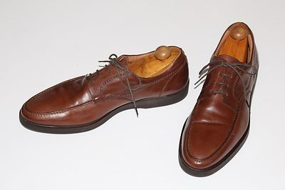 Mike Konos 12 Brown Leather LaceUp Oxfords Rubber Soles Cushioned Sock ...