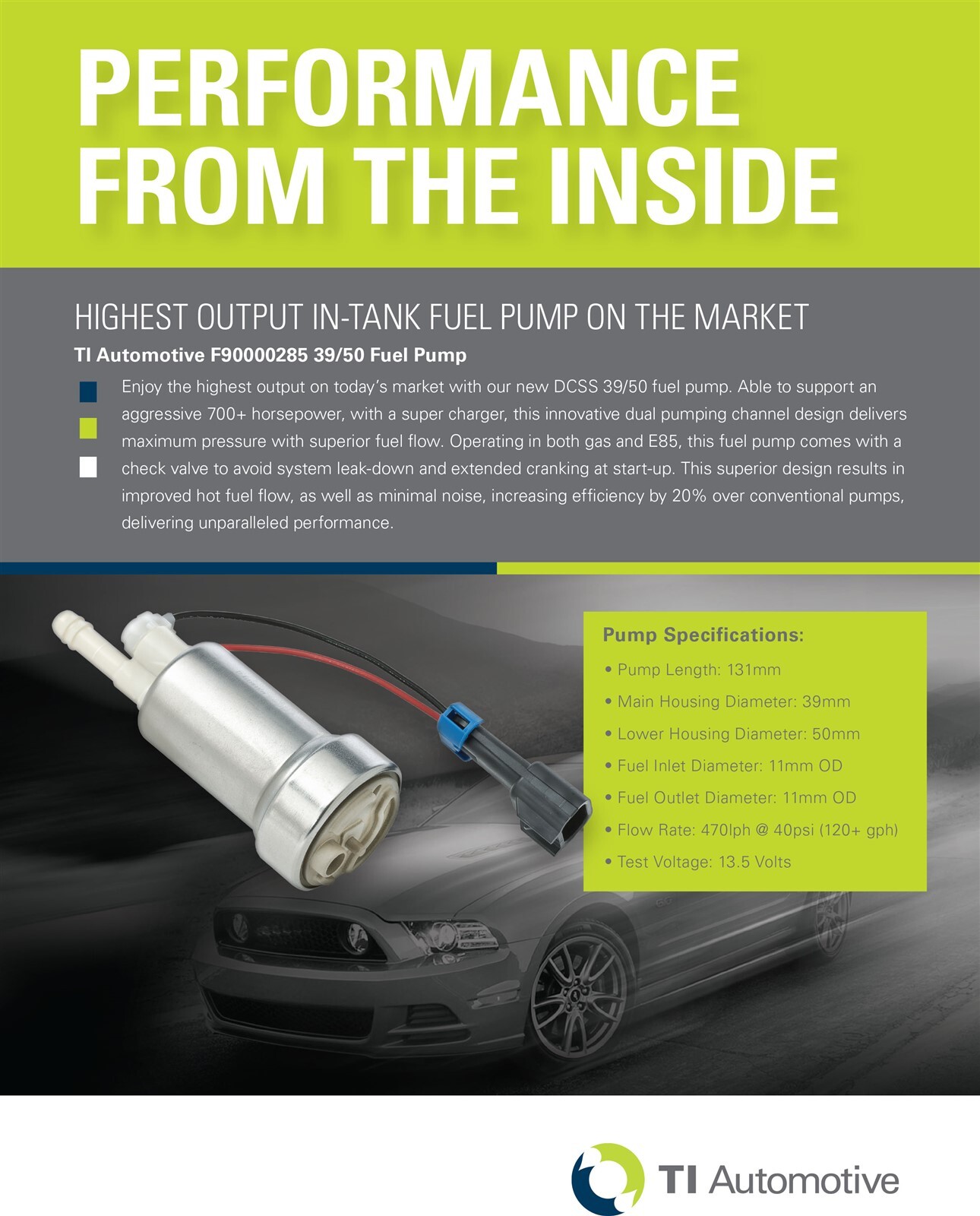 GENUINE WALBRO/TI F90000285 525LPH HELLCAT E85 Fuel Pump + QFS Install ...