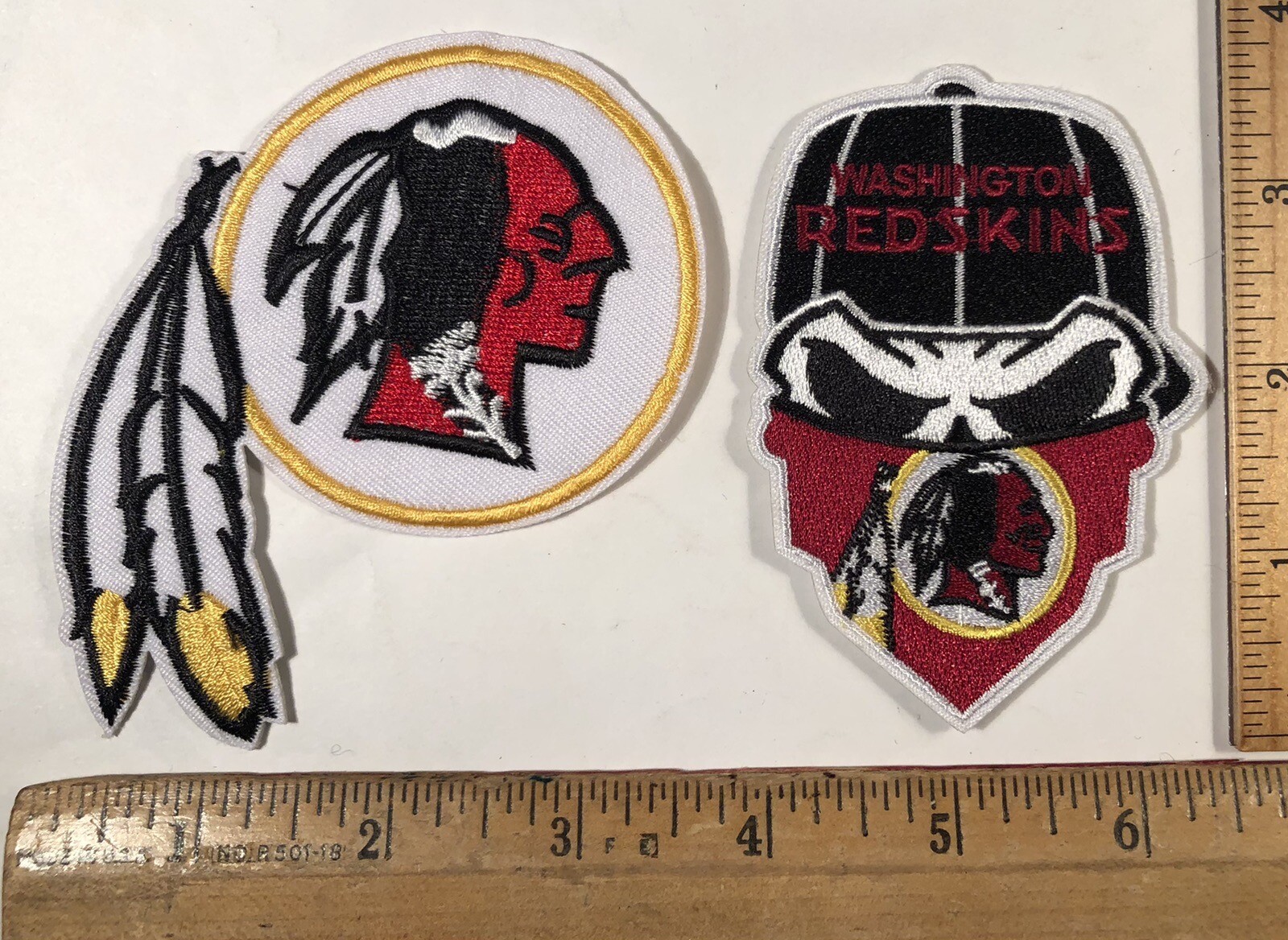 Lot Of 2 Washington Redskins Iron On Logo Patches NFL Football Skull | eBay