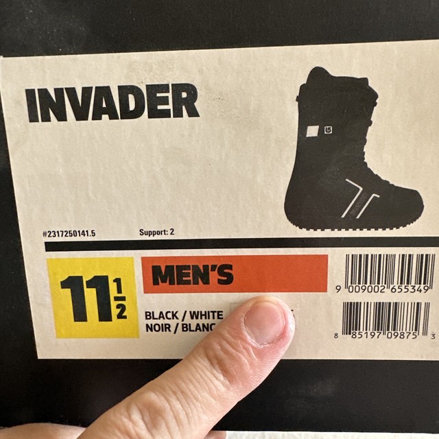 BURTON "Invader" Black/White Snowboard Boots Men's US 11 1/2 for sale ...