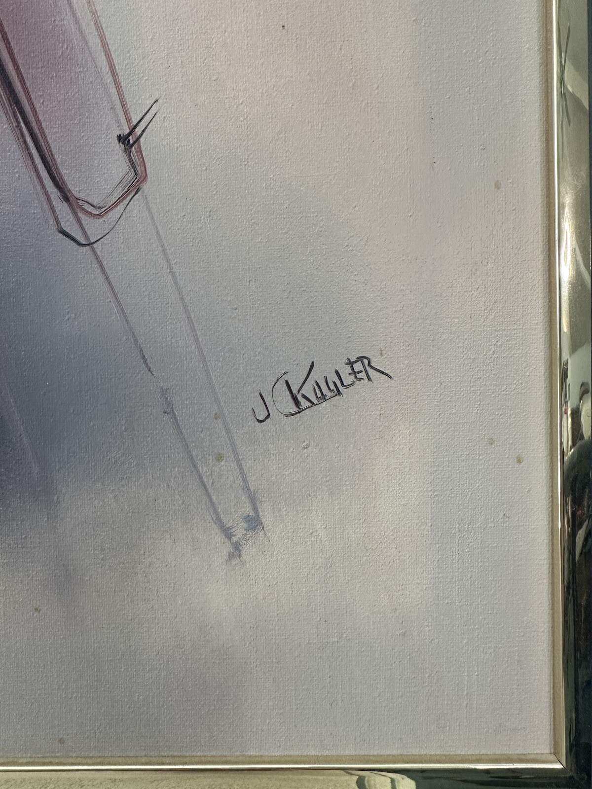 Original Abstract Painting, Oil On Canvas, Signed J. Kugler. Framed ...