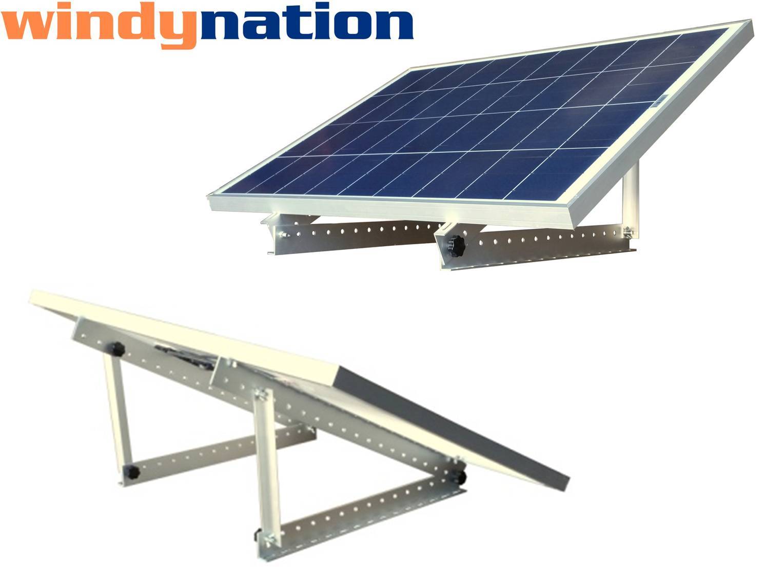 100 Watt Monocrystalline Solar Panel + Adjustable Mount Rack | eBay