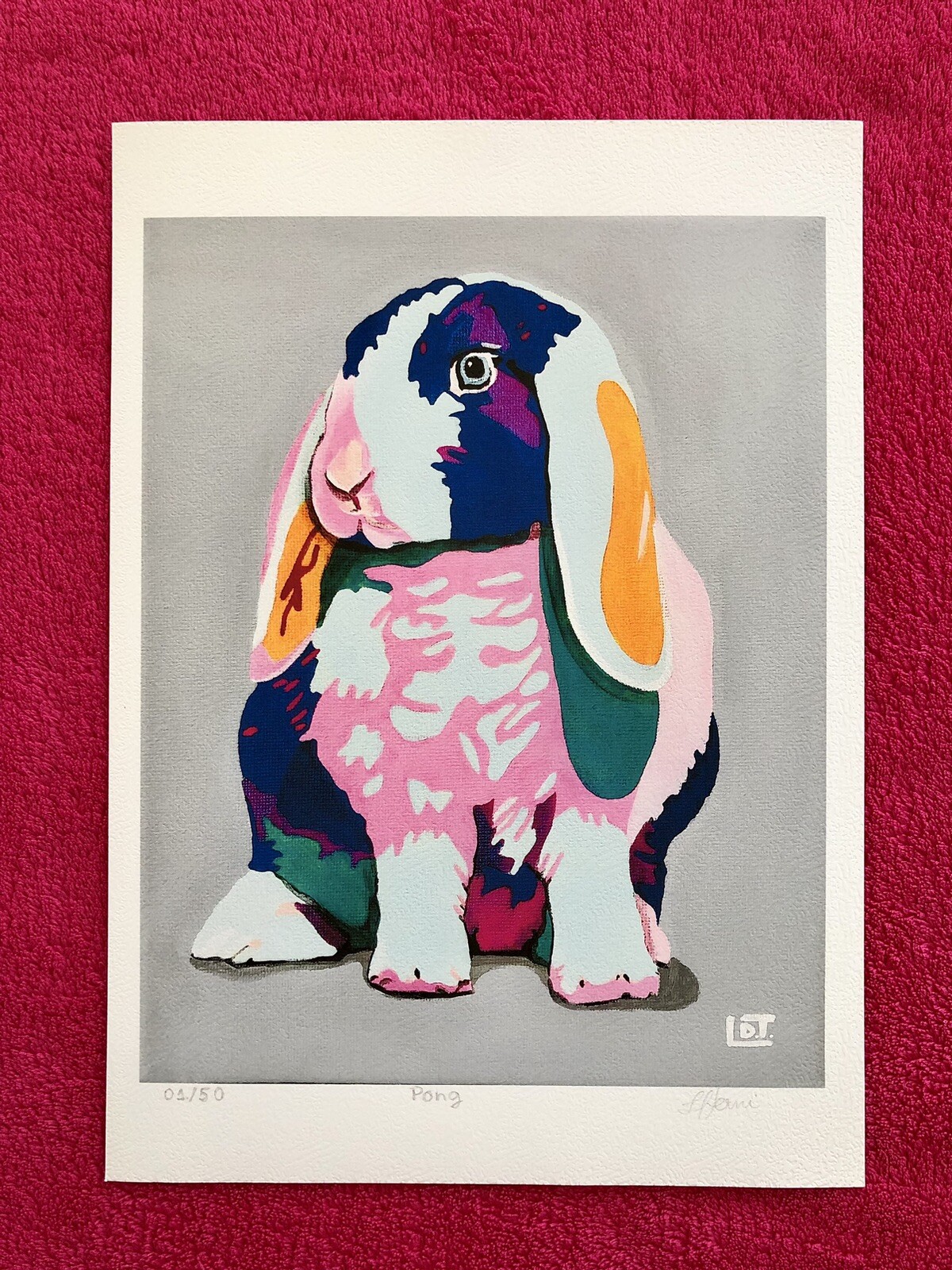 Artwork Portrait Bunny Print Framed limited-edition pop art ...