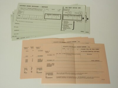 Vtg 60s Post Office Bank Blank Forms: Money Order & Savings Bank ...