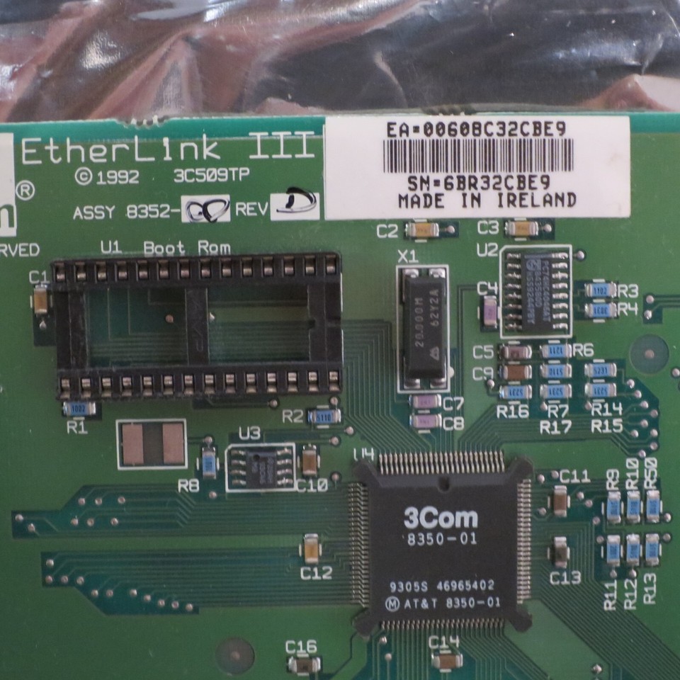 3Com EtherLink III 8352-00 REV D 3C509TP Network Ethernet Communication Card | eBay