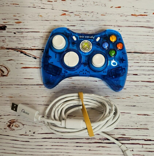 Microsoft XBOX 360 Rock Candy Wired Controller Blue Model 037-010-NA ...