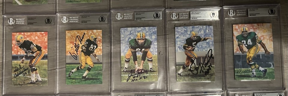 Green Bay Packers Autographed Goal Line Art Card Set Lot of 15 HOF ...