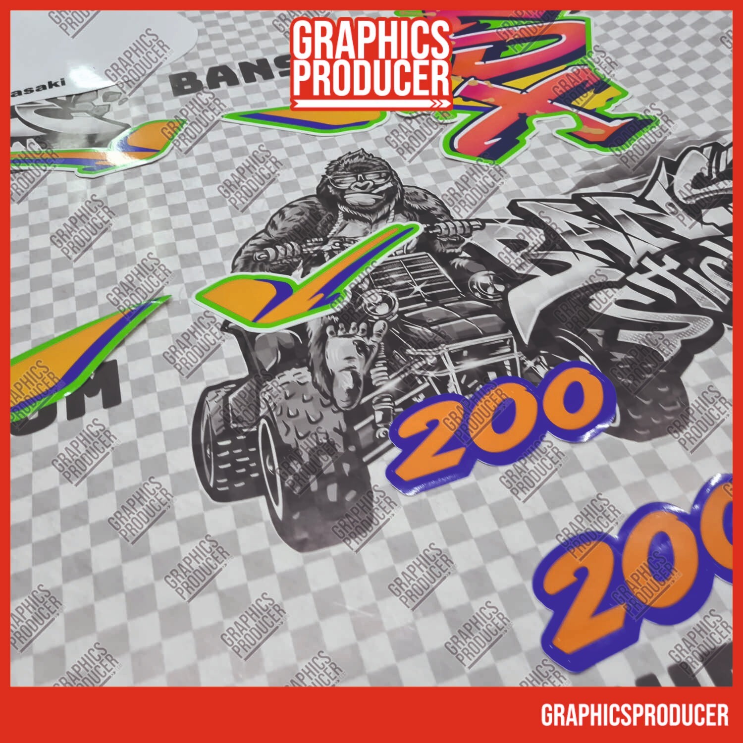 Kawasaki KDX 200 KDX200 Graphics Stickers Decals Full Set 1995 Model ...