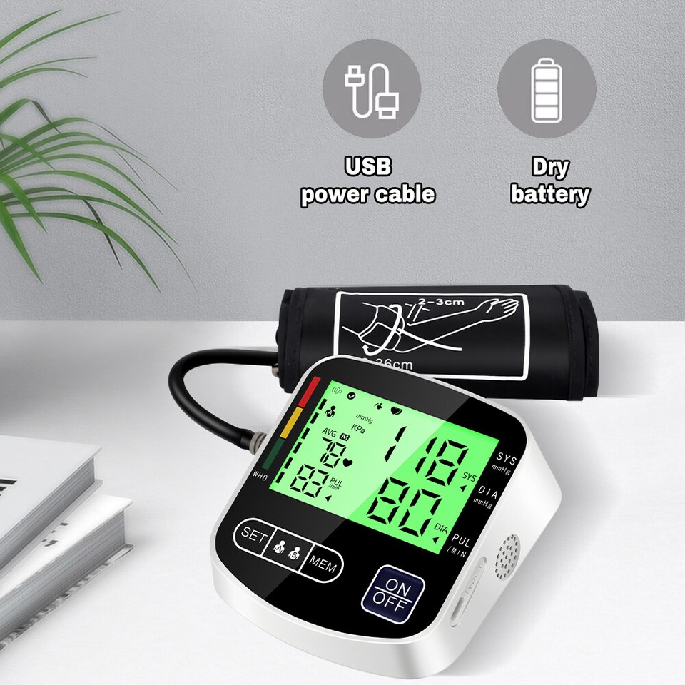 Blood Pressure Monitor Upper Arm,Automatic Digital Rechargeable Voice ...