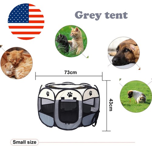 Portable Small Pet Playpen Foldable Exercise Play PenTent Kennel Crate ...