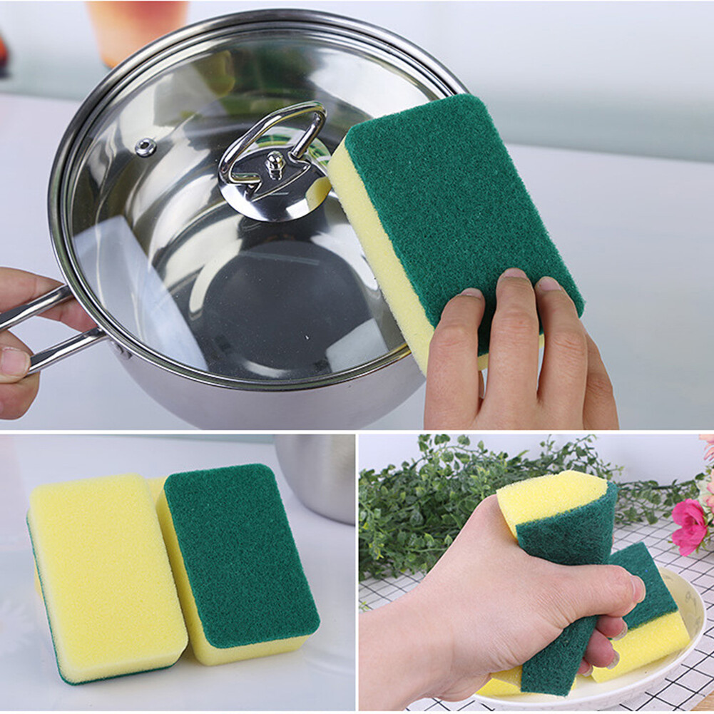 5pcs Scouring Pad Washing Sponge Dish Bowl Pot Pan Cleaner Kitchen ...