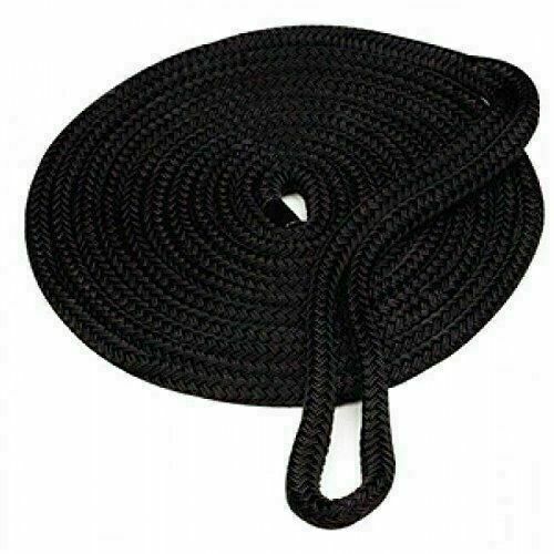 2 Pack 1/2 Inch 15 FT Double Braid Nylon Dock Line Mooring Rope Marine ...
