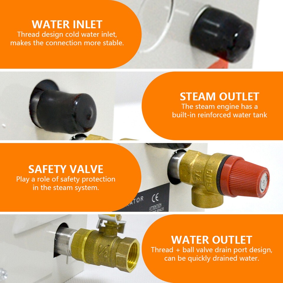 3kw stainless steel Bath Steam Generator Auto descaling Sauna Room ...